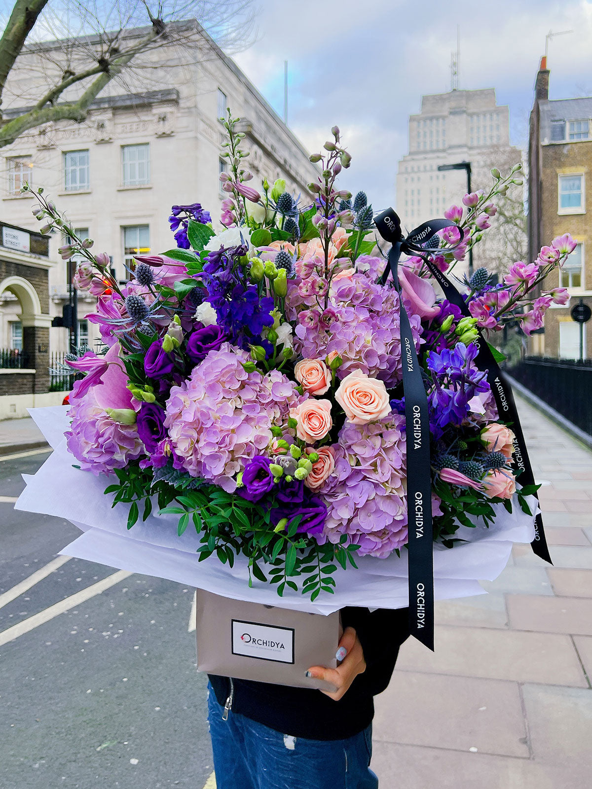 Purple Hydrangeas | Purple Bouquet | Same-Day Flower Delivery London
