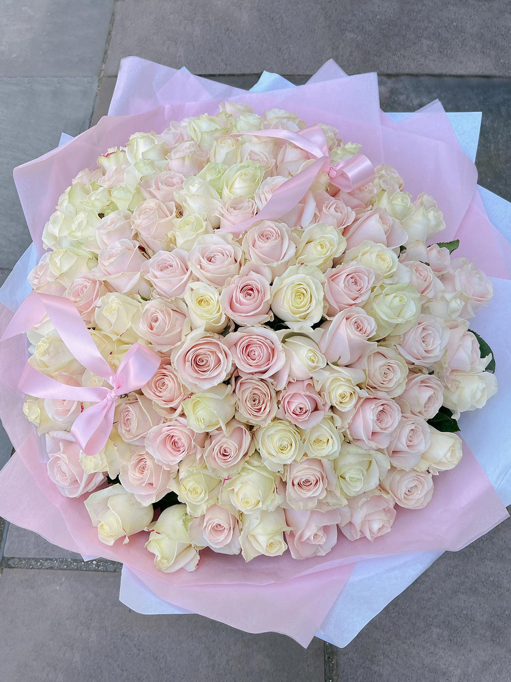 Pink and White Roses | Roses | Same Day Flower Delivery London